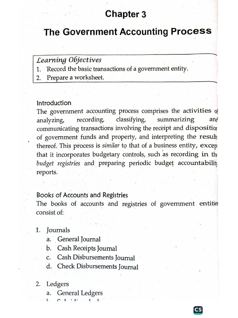 Chap 3 Gov. Accounting Process | PDF