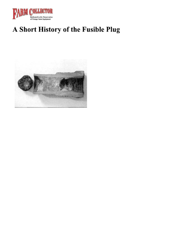 History - Fusible Plug | PDF | Boiler