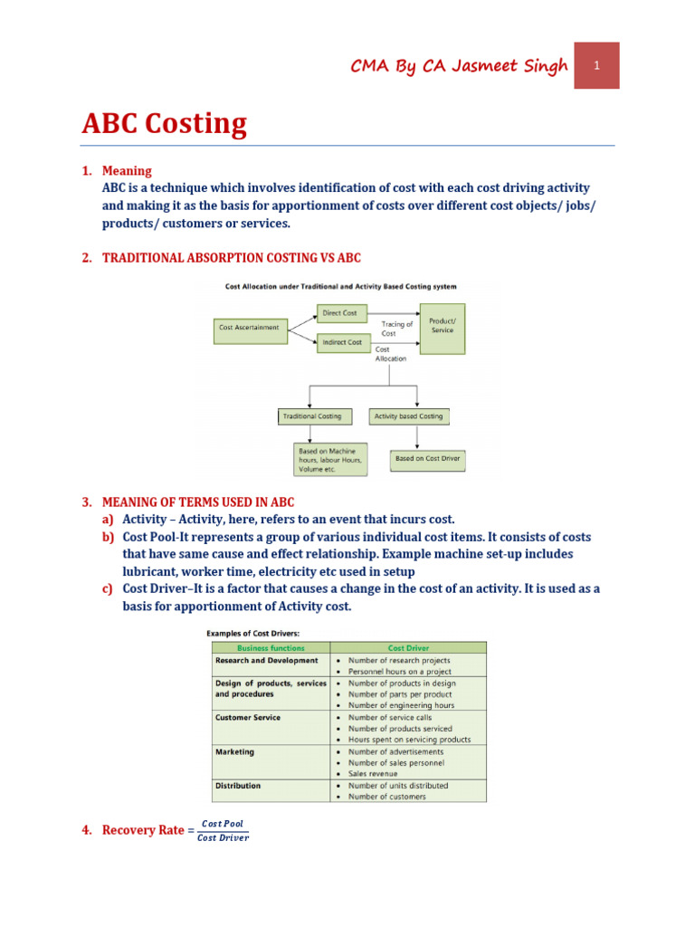 ABC COSTING | PDF