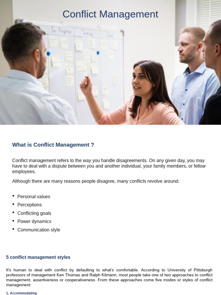 Conflict Management | PDF | Social Psychology | Behavioural Sciences