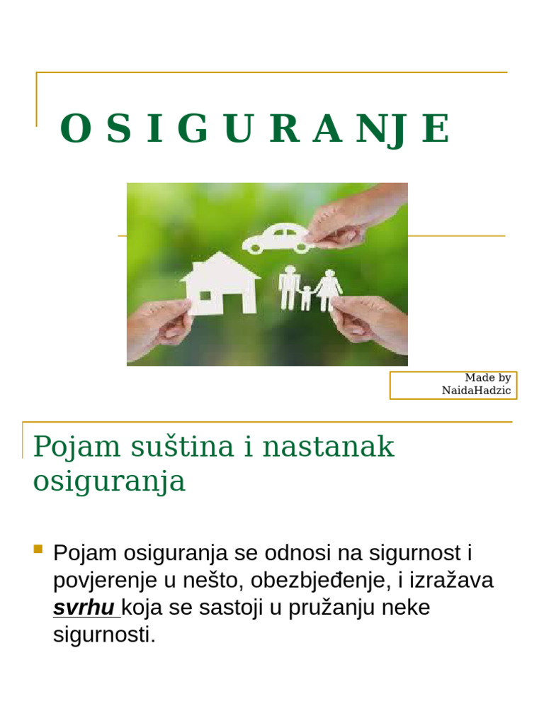 Pojam I Funkcija Osiguranja | PDF