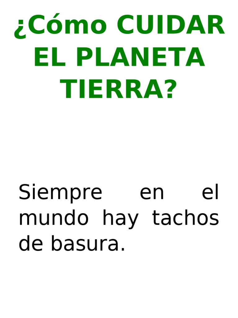 Cómo Cuidar el Planeta Tierra | PDF