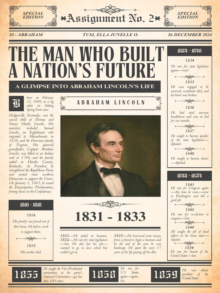 Abraham Lincoln Infograph | PDF | Abraham Lincoln | Politics Of The ...