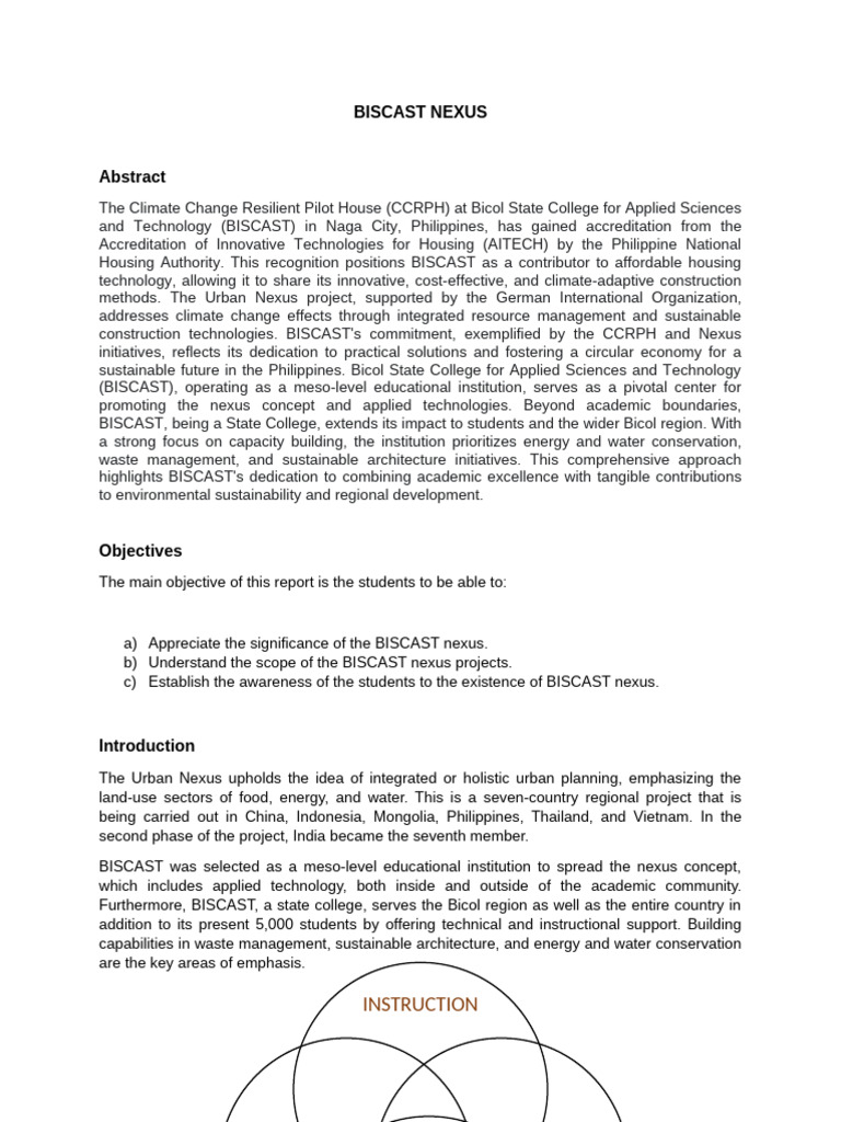 BISCAST NEXUS | PDF | Sustainability | Environment