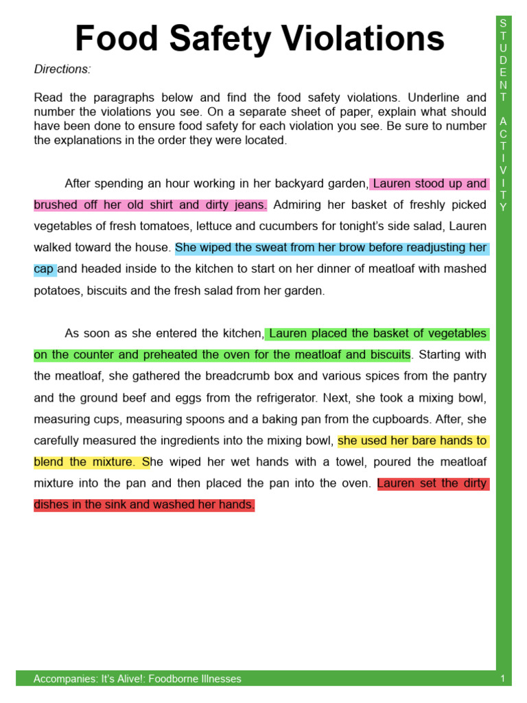 Food Safety Violations in Cooking | PDF | Food Safety | Cooking