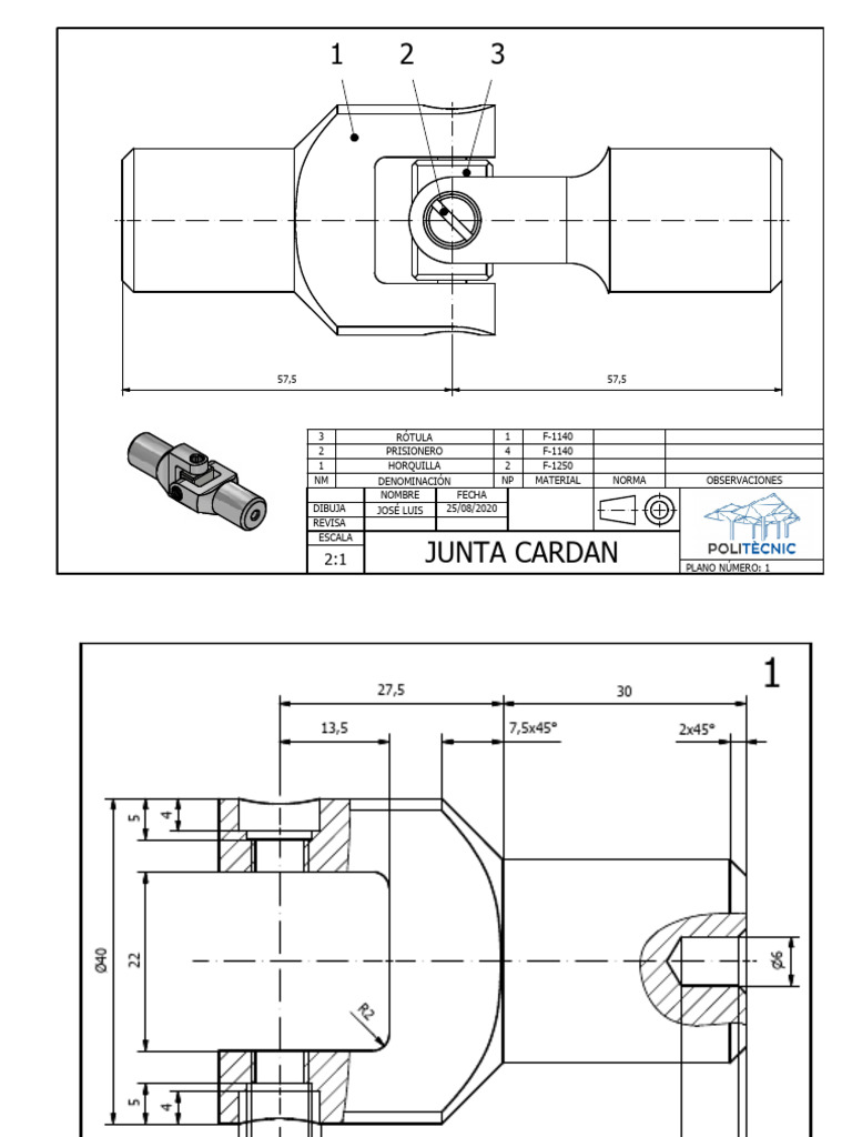 Plànols Junta Cardan | PDF