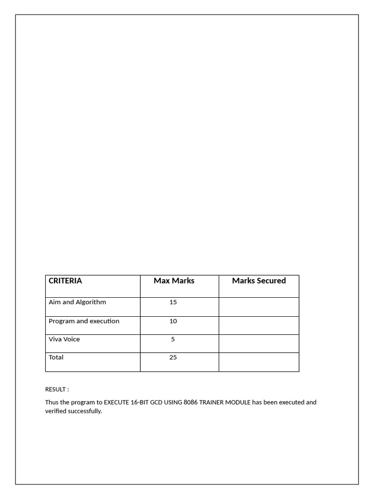 16-Bit GCD Program Evaluation | PDF