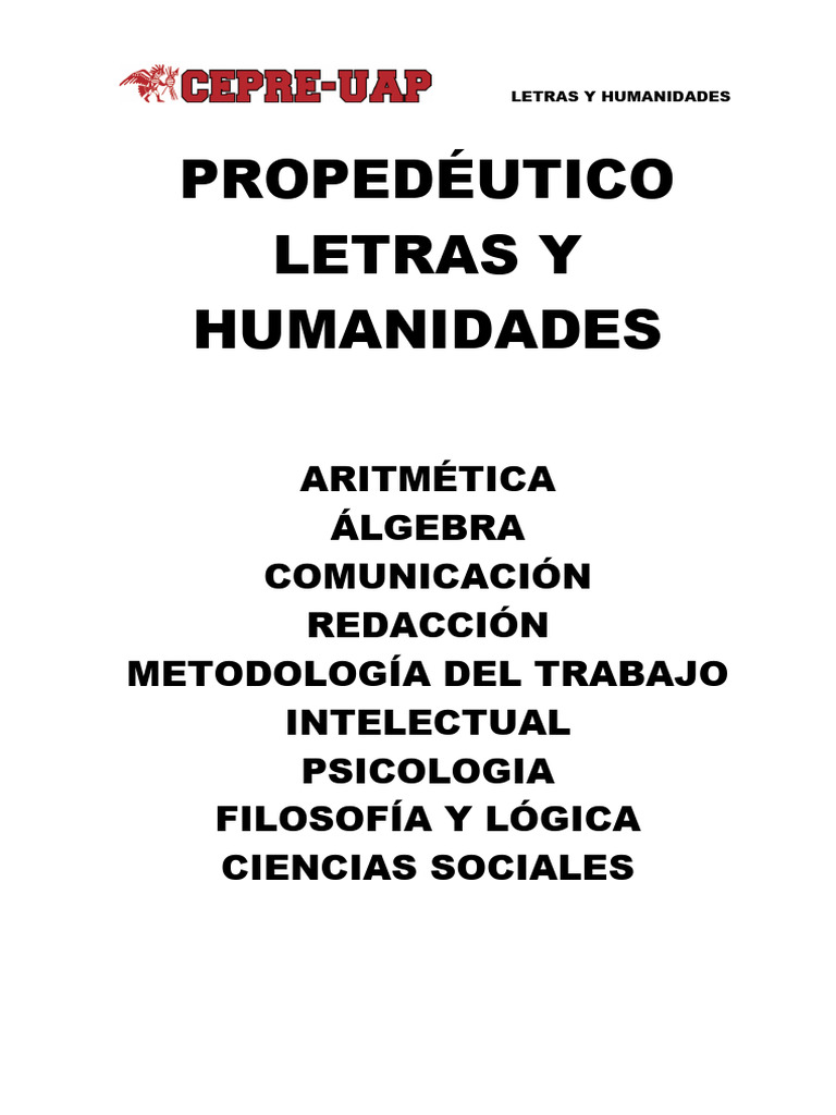 Propedeutico Letras y Humanidades (Modificado) | PDF | Subconjunto ...
