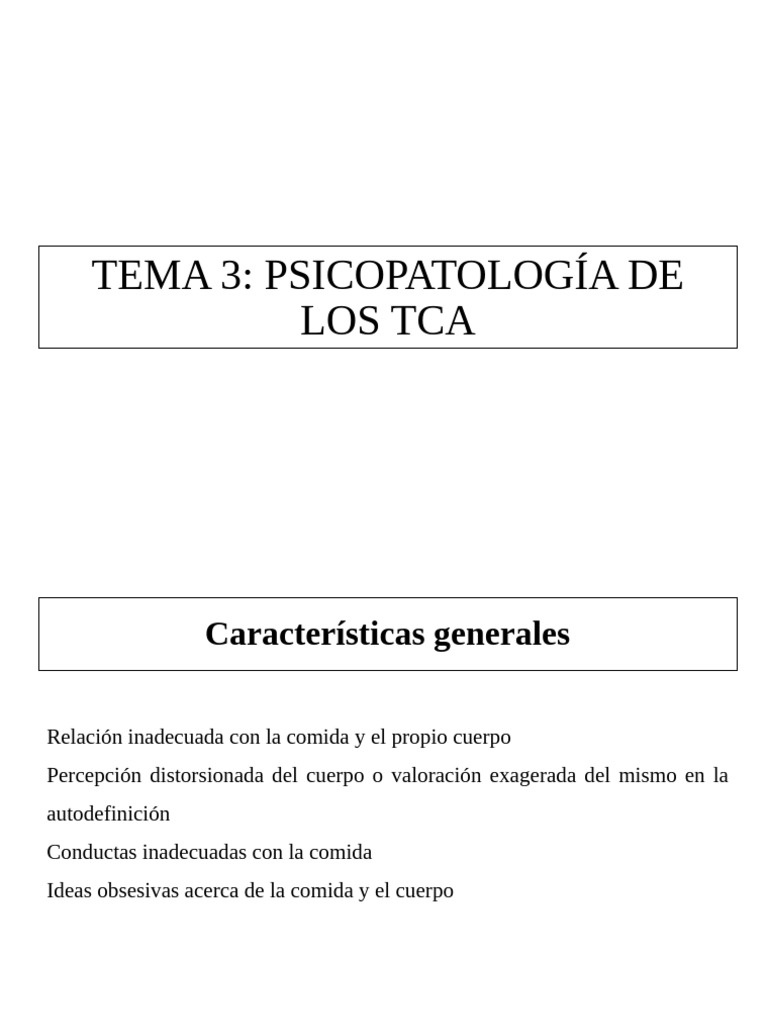 Psicopatologia de Los TCA | PDF | Las emociones | Teoría de apego
