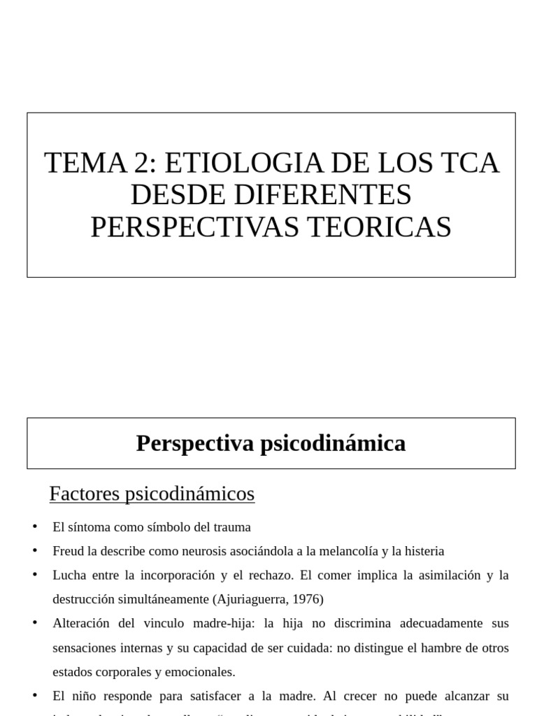 Etiologia de Los TCA | PDF | Las emociones | Perfeccionismo (psicología)