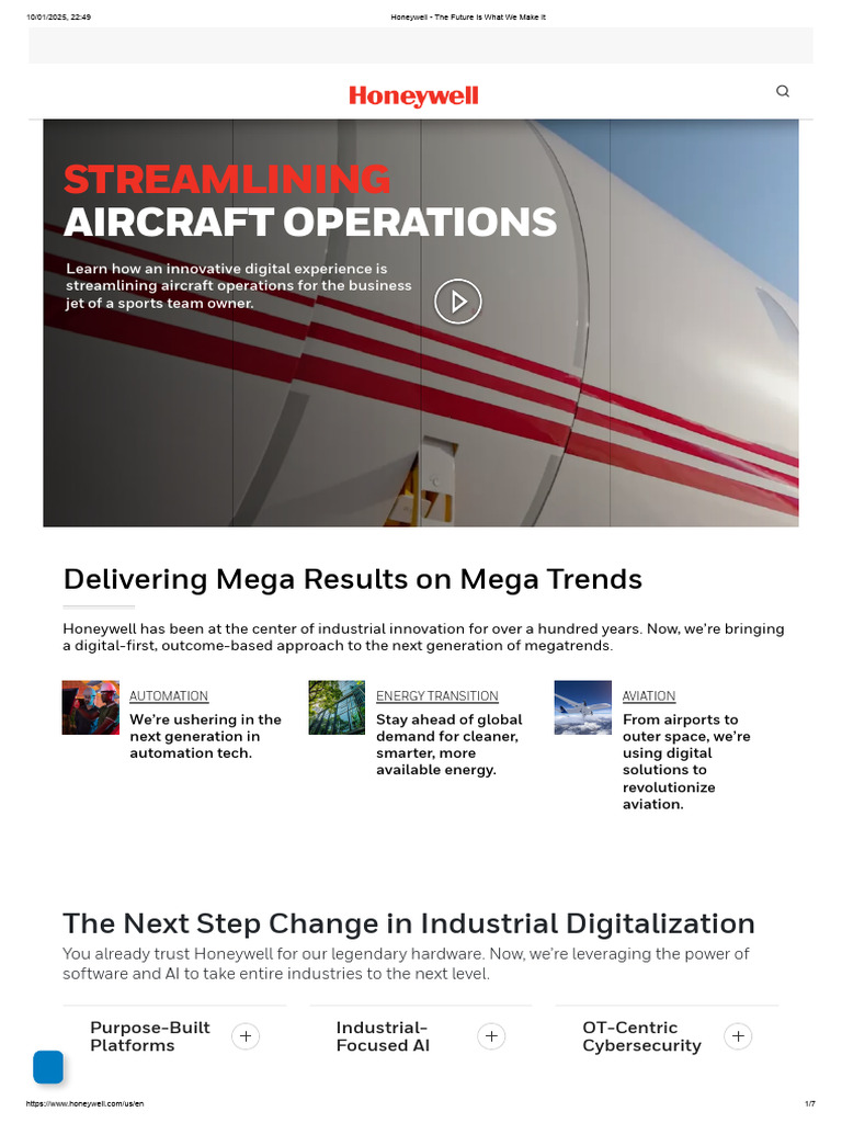 Honeywell - The Future Is What We Make It | PDF | Honeywell | Automation