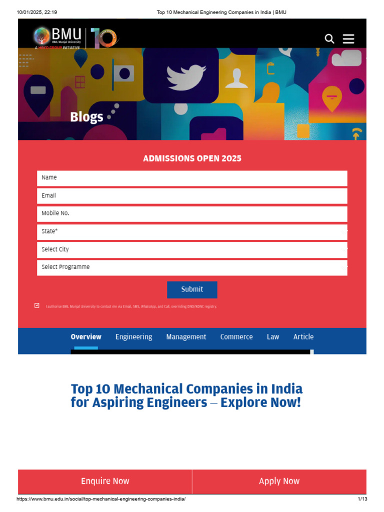 Top 10 Mechanical Engineering Companies in India - BMU | PDF | Siemens | Energy Industry