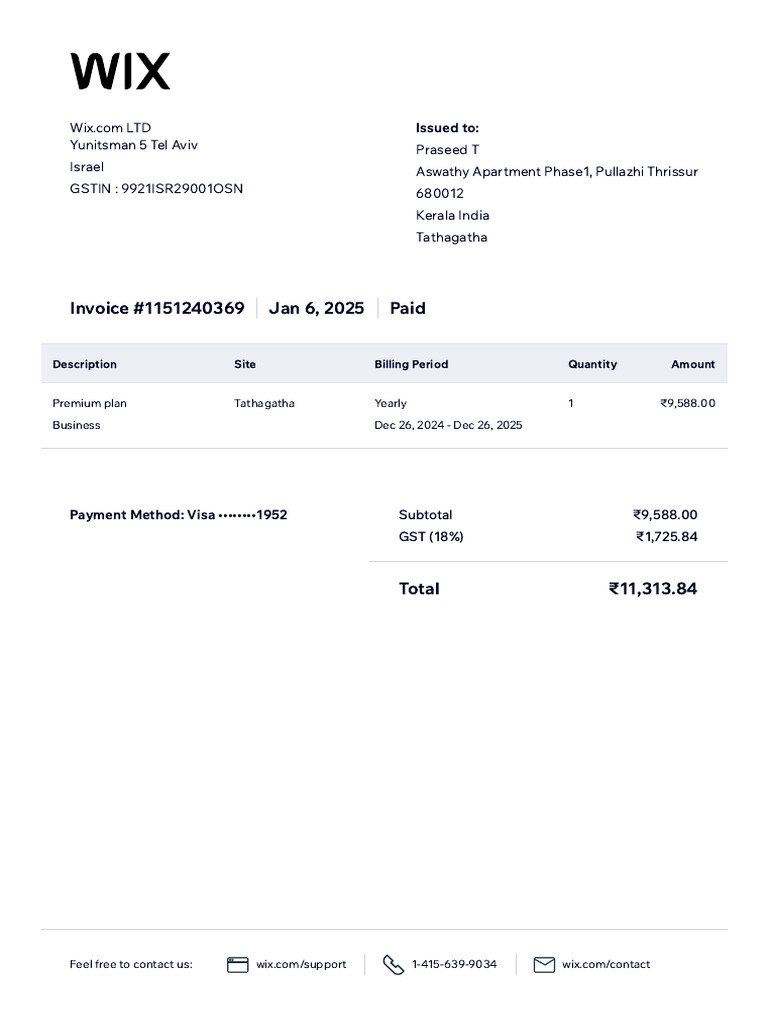 Invoice #1151240369 Jan 6, 2025 Paid | PDF