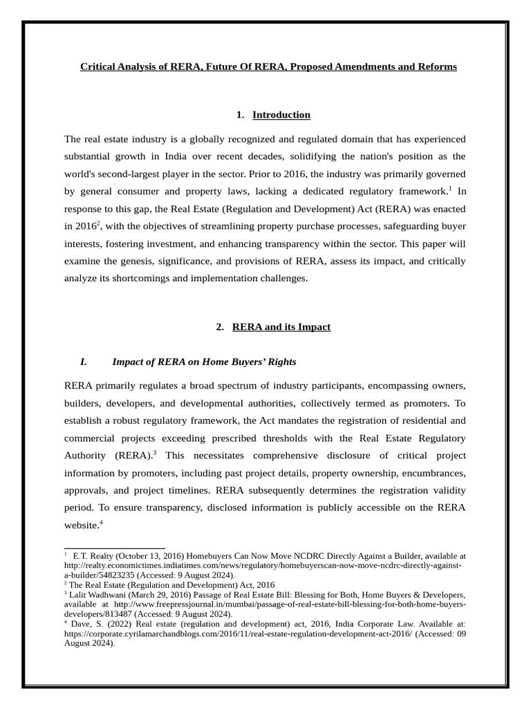 RERA Paper (1) | PDF | Justice | Crime & Violence