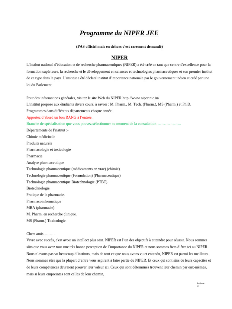 Niper notes | PDF | Pharmacologie | Produits naturels