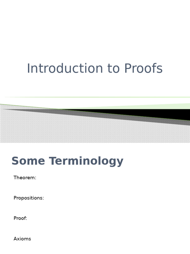 Introduction To Proofs | PDF