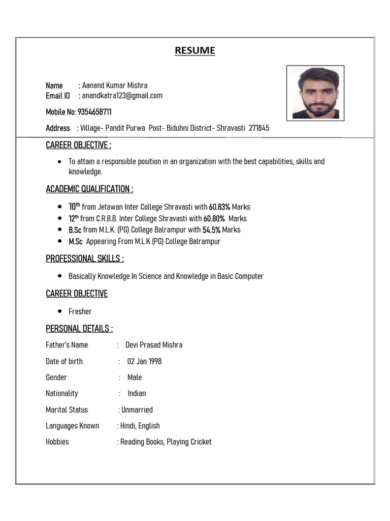 Anand Mishra Resume | PDF