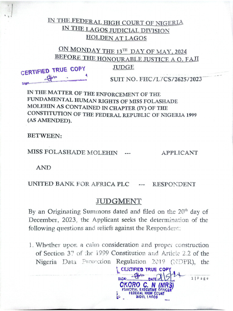 Folashade V UBA | PDF