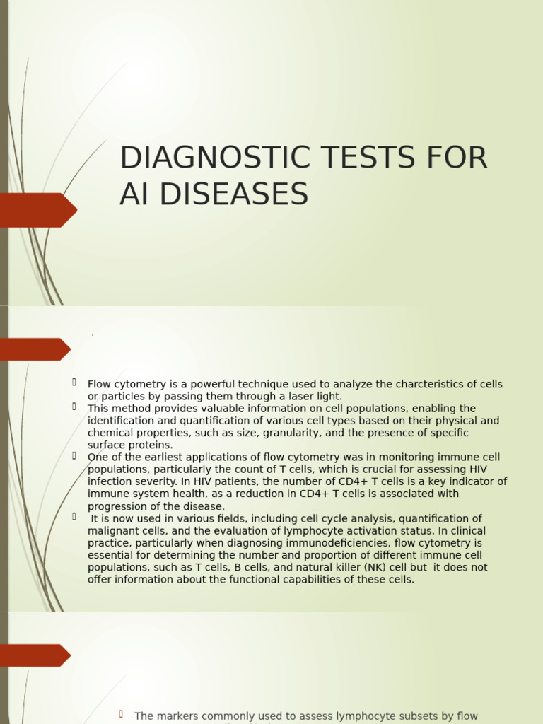 Diagnostic Tests for Ai Diseases | PDF | Autoimmunity | Immunology