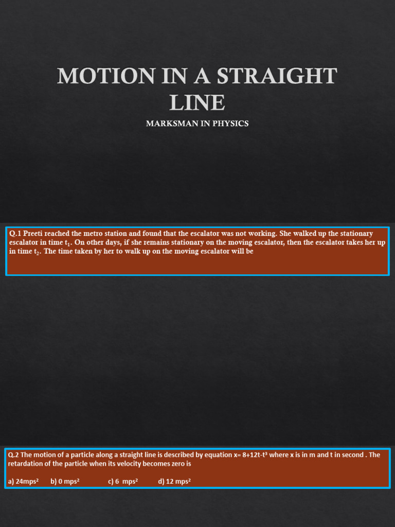 Motion in A Straight Line | PDF | Speed | Applied And Interdisciplinary ...