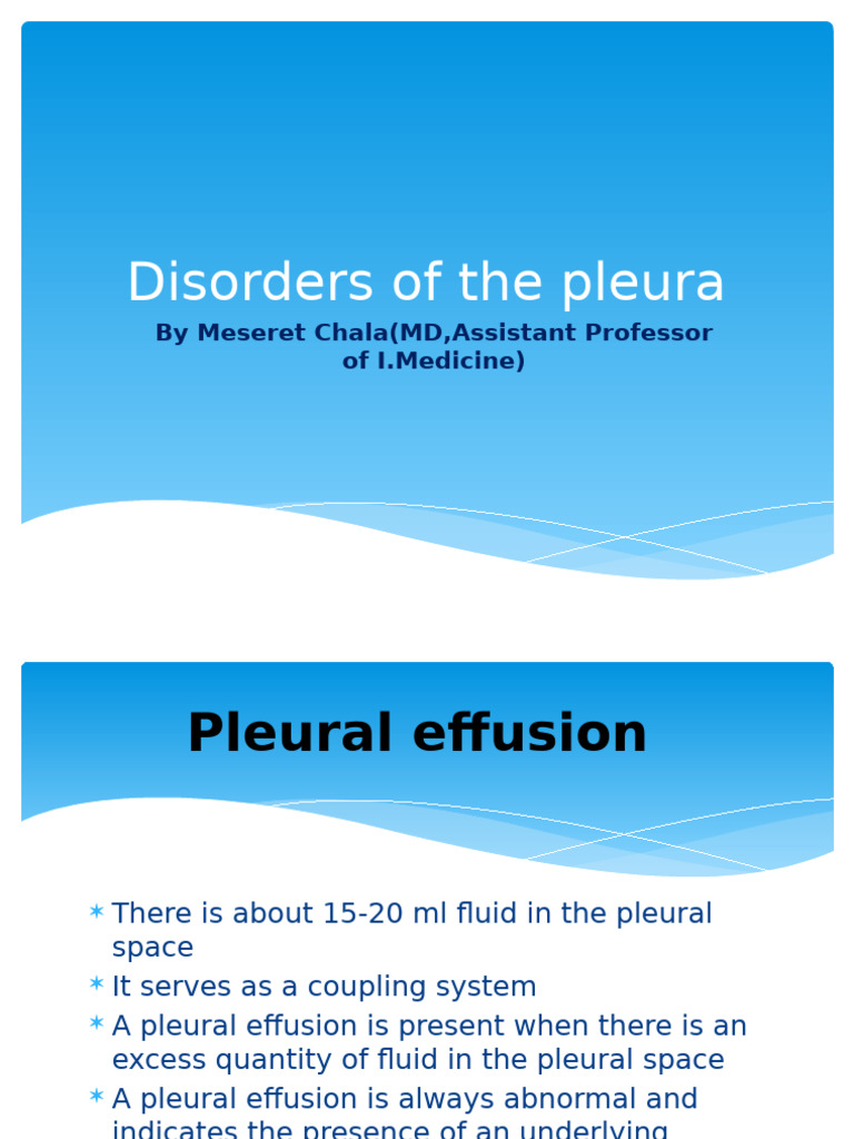 Pleural Disorders Overview | PDF | Pneumonia | Human Diseases And Disorders