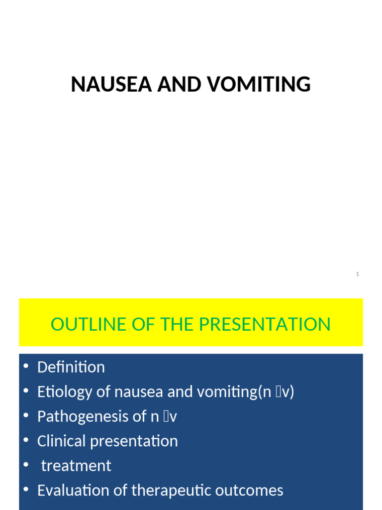 Understanding Nausea and Vomiting | PDF | Nausea | Vomiting
