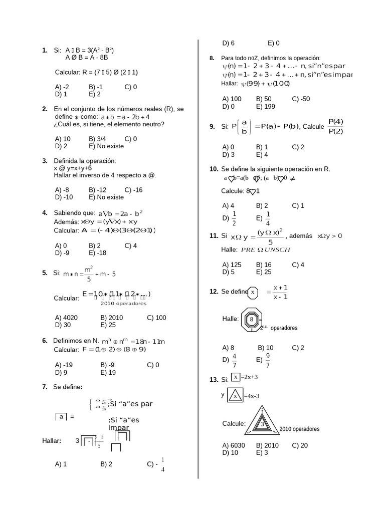 Operaciones Matemáticas y Cálculo de Inversos | PDF
