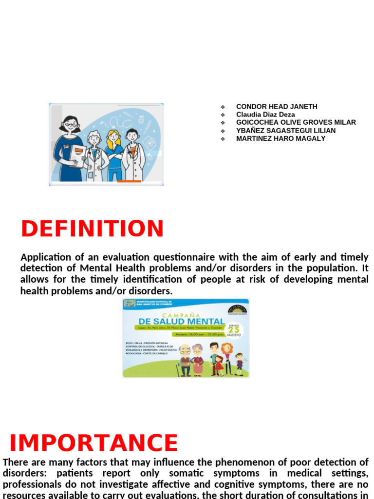 Mental Health Screening | PDF | Mental Disorder | Major Depressive Disorder