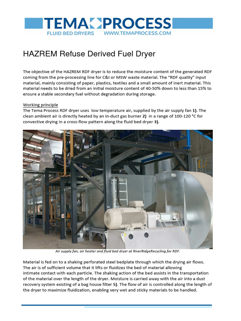 Industrial RDF Drying Solutions | PDF | Clothes Dryer | Carbon