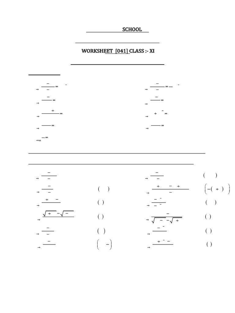 11th Assignment on Limits and Derivatives (1) | PDF