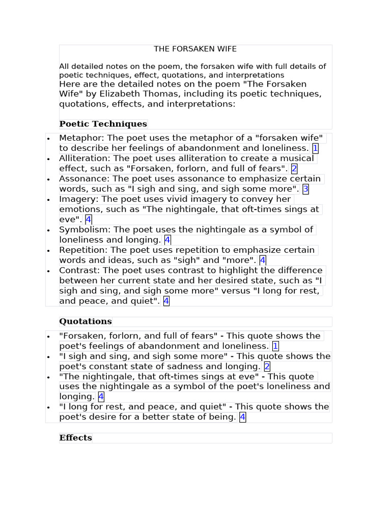 THE FORSAKEN WIFE | PDF | Poetry | Poetics