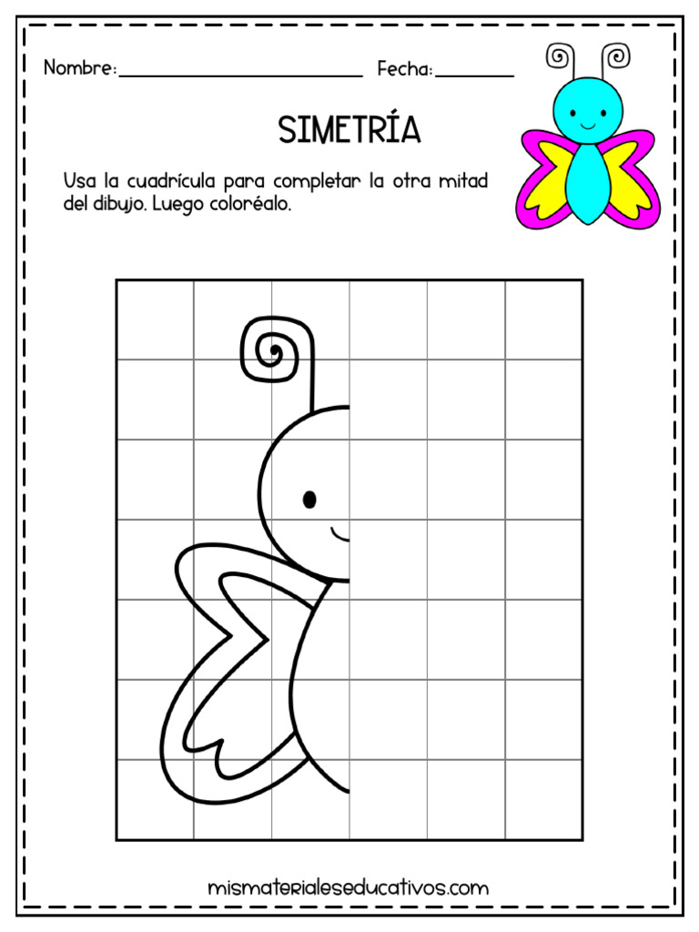 Mis Materiales Educativos S Carta BN Simetría Con Cuadrícula MARIPOSA | PDF | Blog | Red mundial