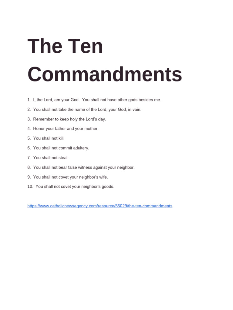 The Ten Commandments Overview | PDF