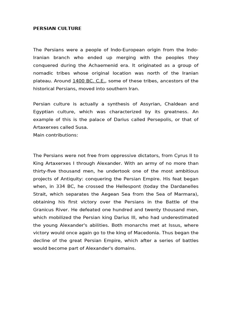 Overview of Persian Culture and History | PDF | Achaemenid Empire