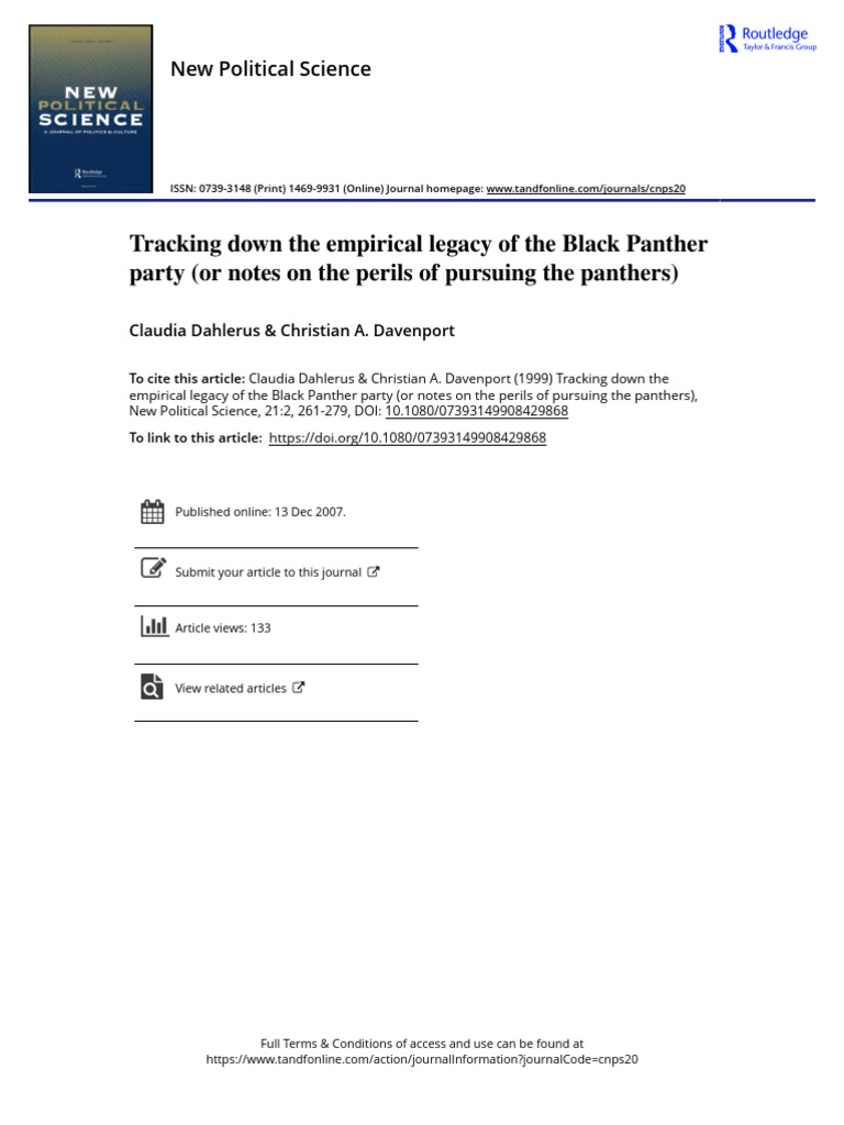 Black Panther Party Research Challenges | PDF