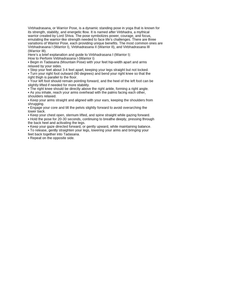 Virbhadara Asan 1 | PDF