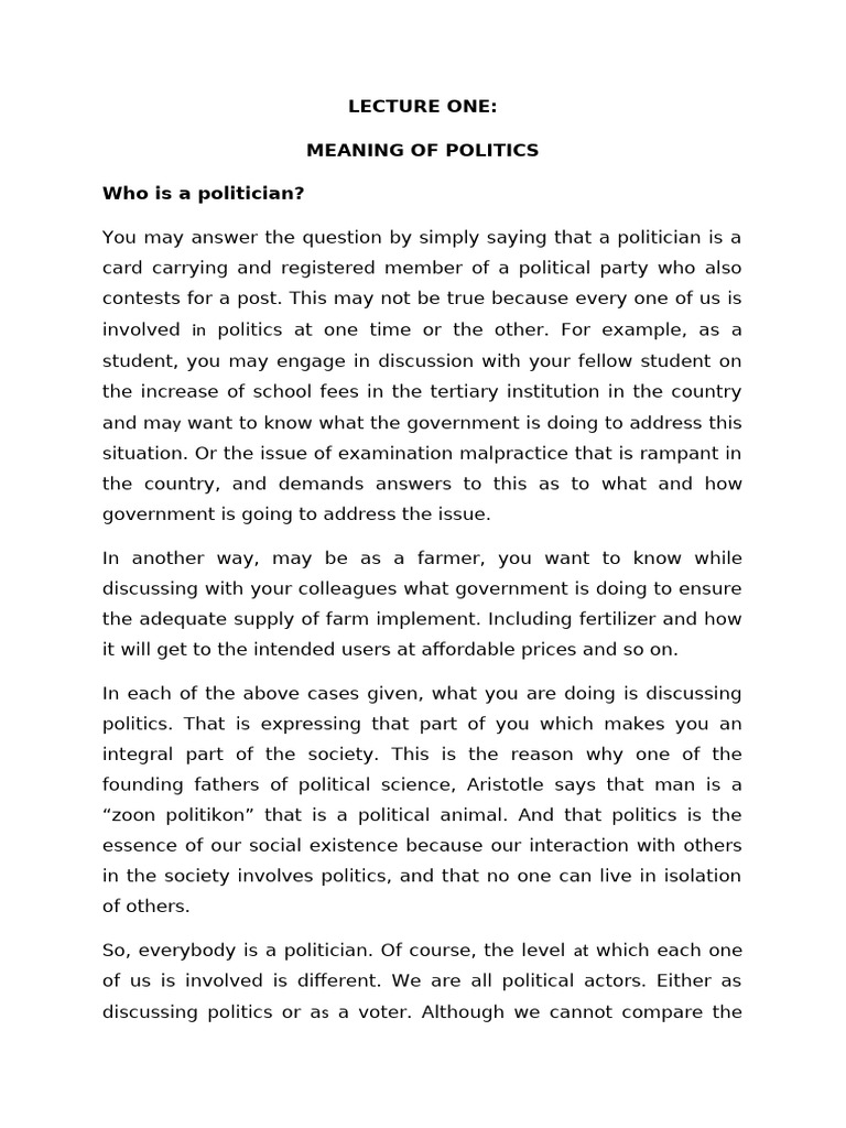 Understanding Politics: Definitions & Conceptions | PDF | Power (Social ...