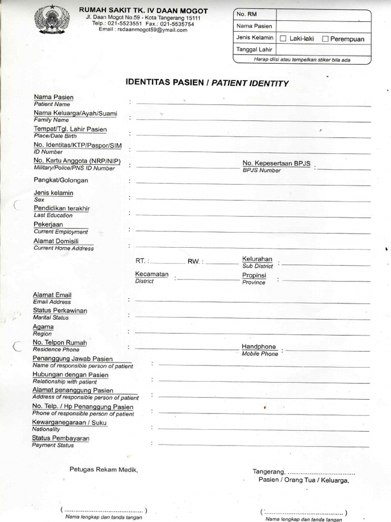 Identitas Pasien | PDF