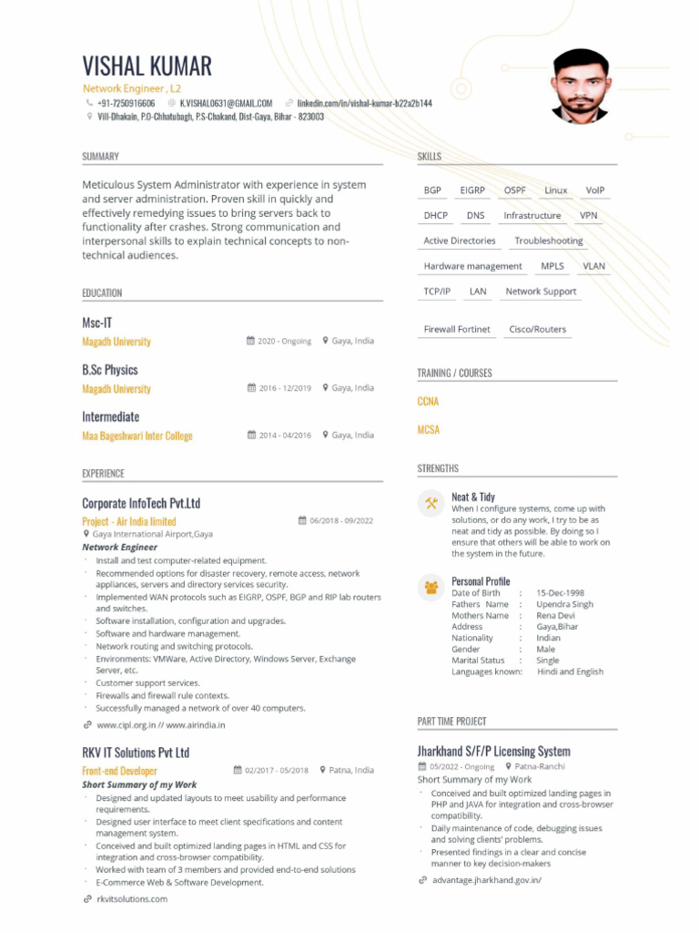 Resume Vishalkumar Compressed | PDF