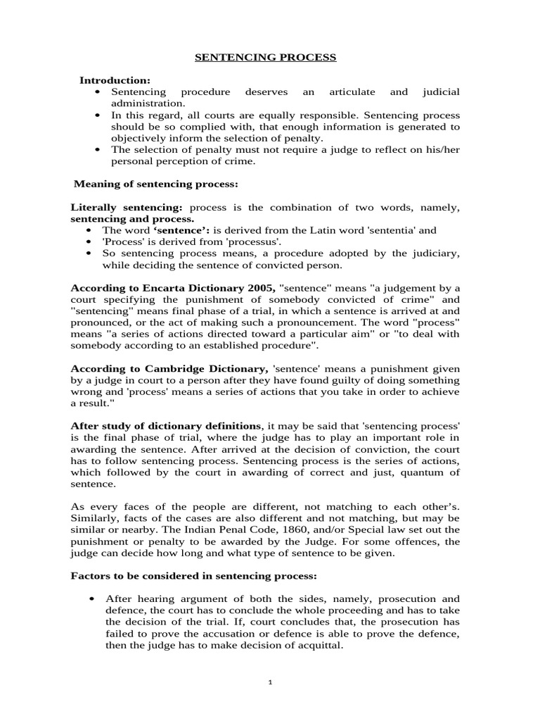 sentenceing process | PDF | Plea Bargain | Plea