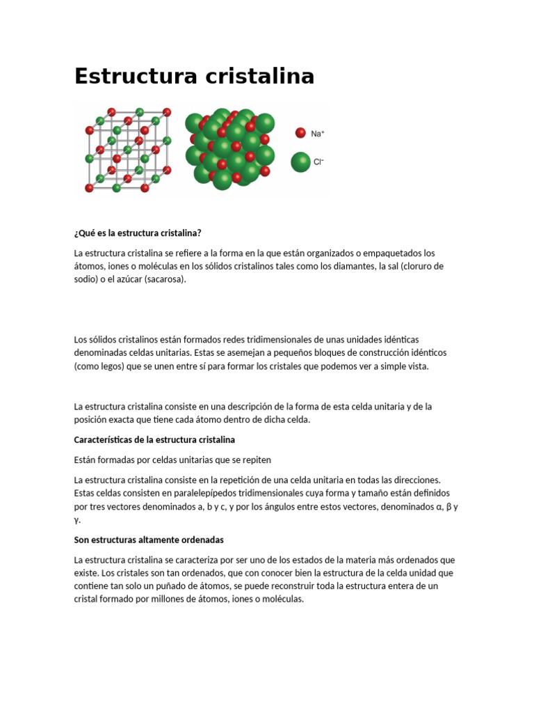 Estructura Cristalina | PDF | Estructura cristalina | Cristal