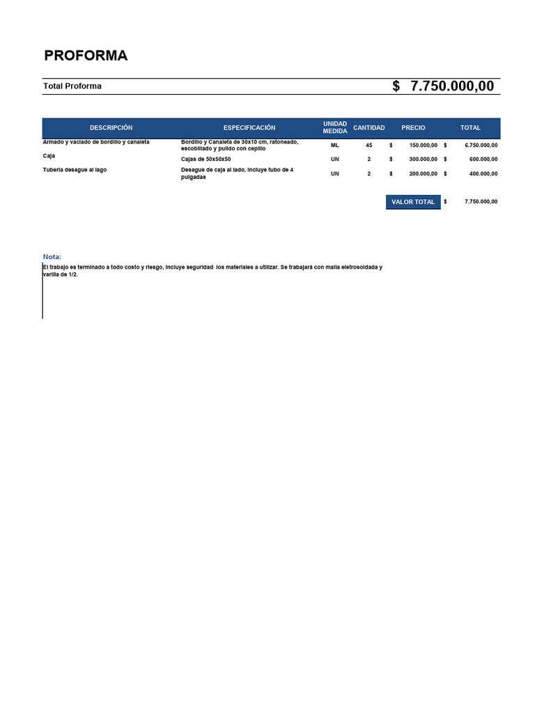 Modelo Factura Proforma - Mod | PDF