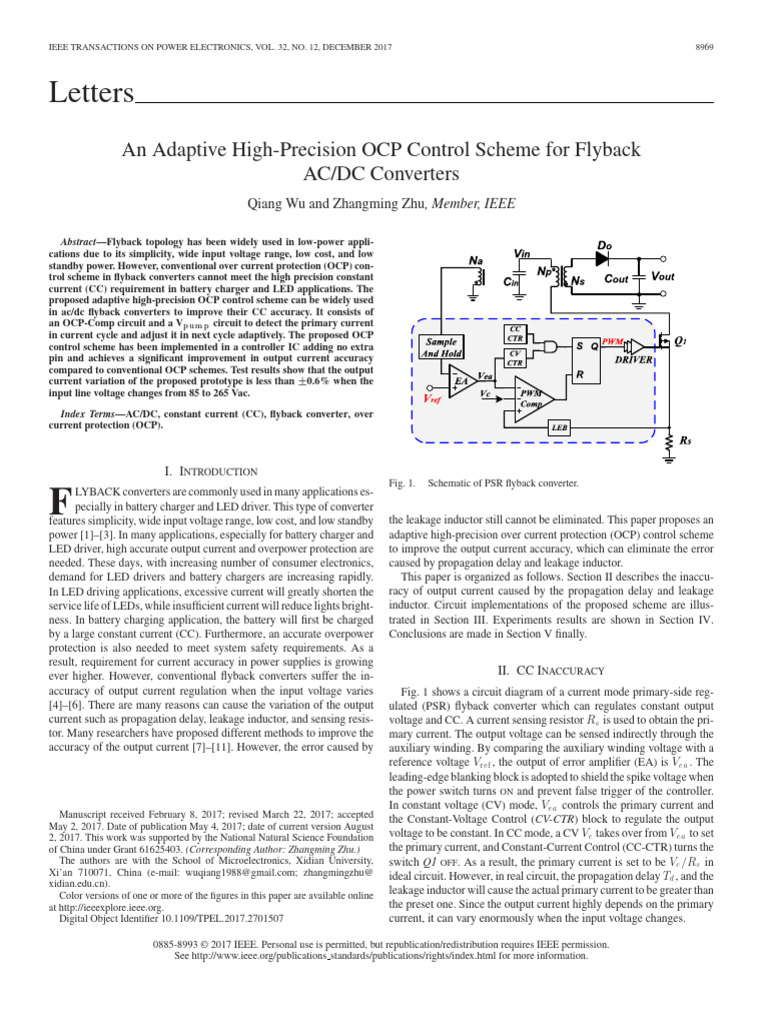 1) An Adaptive High-Precision OCP Control Scheme For Flyback AC DC ...