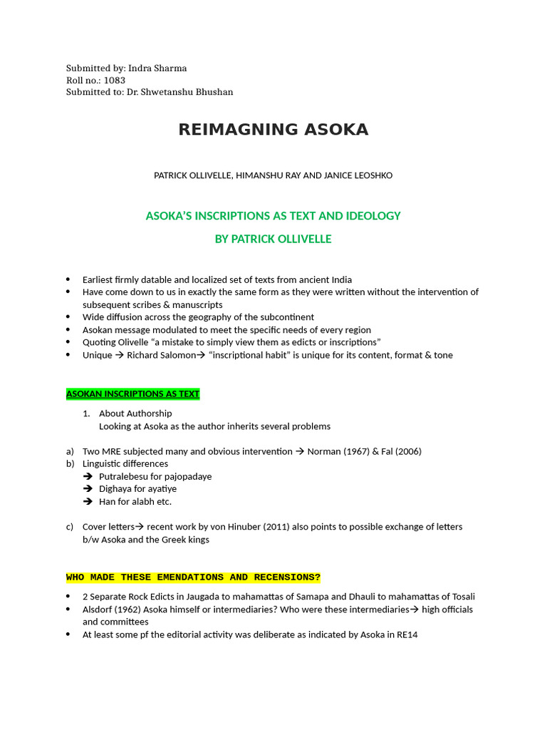 Patrick Ollivelle - Indra Sharma | PDF | Ashoka | Dharma