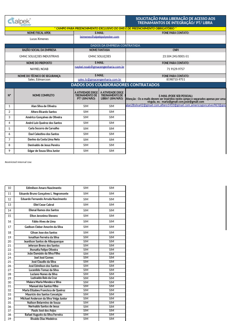 Cópia de FSIS - Form. Solicitação de Integra 01-11-2023 | PDF | Brasil