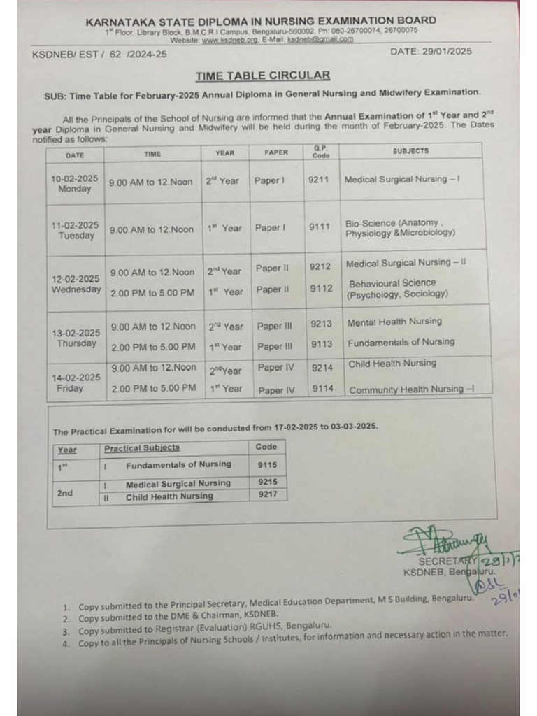 GNM 2025 Feb Examination | PDF