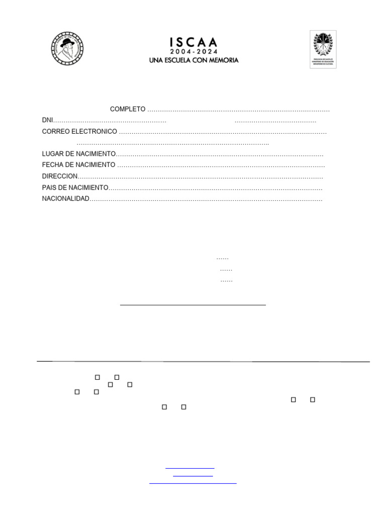 Inscripción ISCAA 2025 Santa Fe | PDF