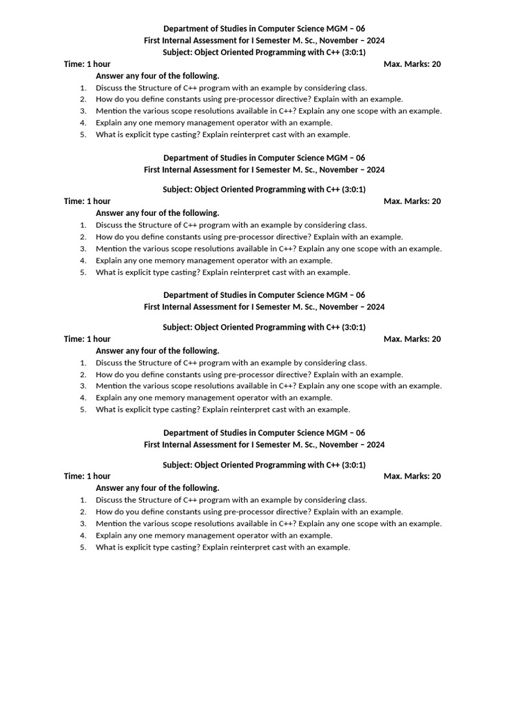 C1 qp C++ | PDF | C++ | Scope (Computer Science)