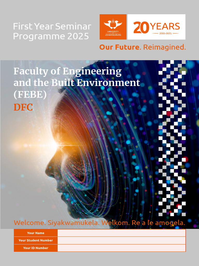 FEBE First Year Seminar 2025 Schedule | PDF | Engineering