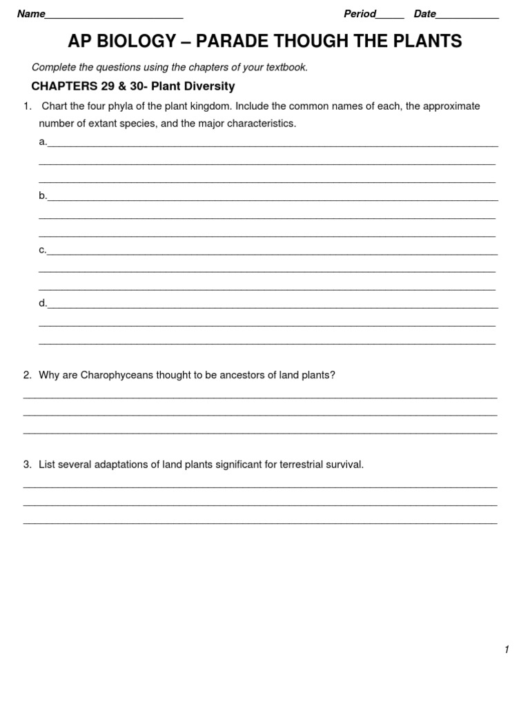 AP Bio Plant Kingdom | PDF | Plants | Seed